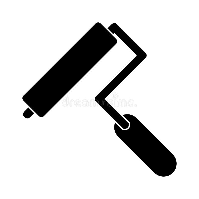 Paint Roller Tool Pictogram Stock Vector - Illustration of hammer ...