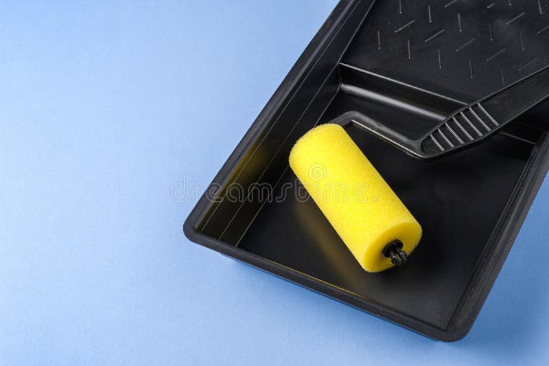Paint Roller and Tray stock photo. Image of blue, equipment - 341607592