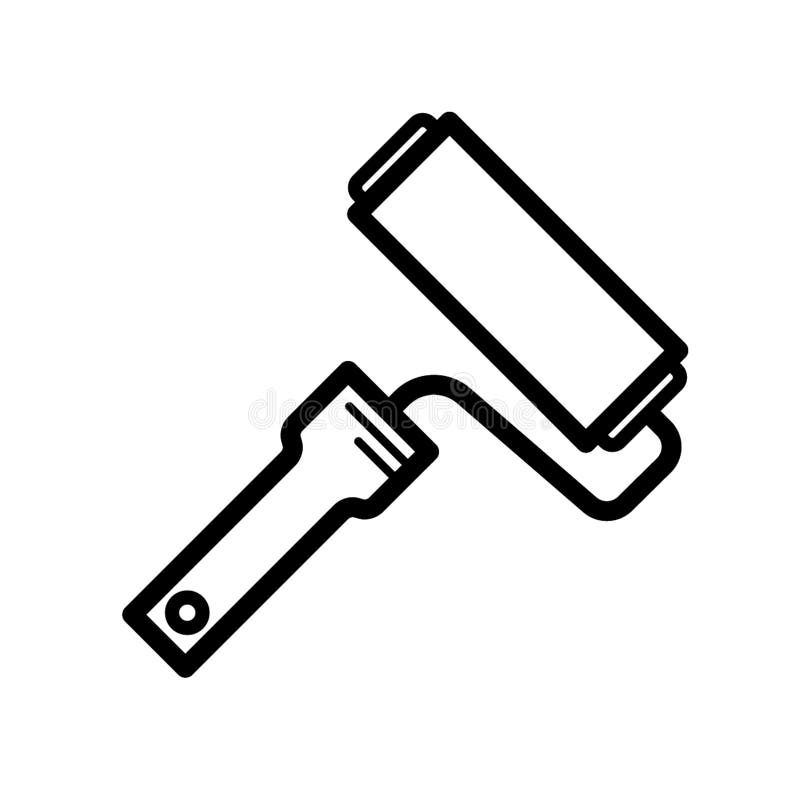 Paint roller - vector icon stock vector. Illustration of wall - 350296546