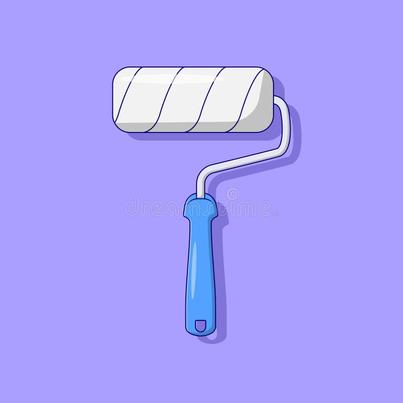 Paint Roller Vector Icon Illustration. Short Paint Roller Vector Stock ...