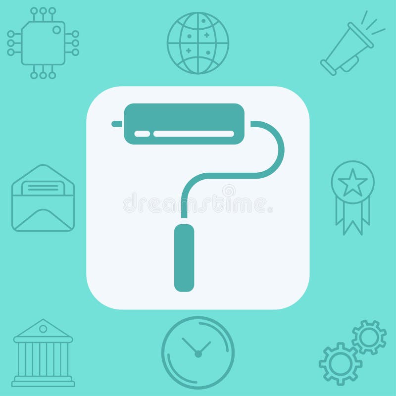 Paint Roller Vector Icon Sign Symbol Stock Vector - Illustration of ...