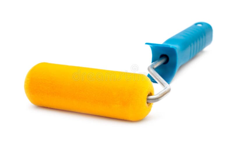 Paint Roller on White Background Stock Image - Image of renovation ...