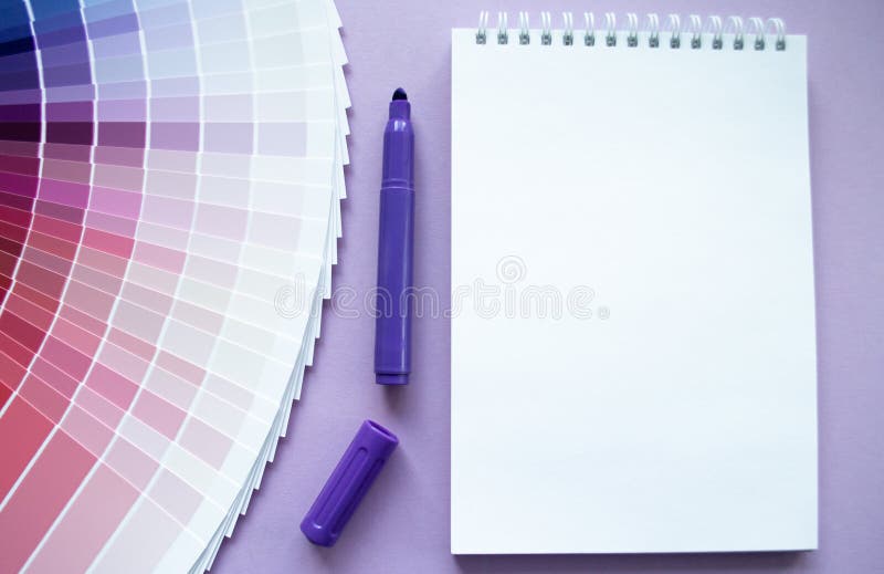 Paint Samples, Multicolors Swatch for Design. Lilac Background ...