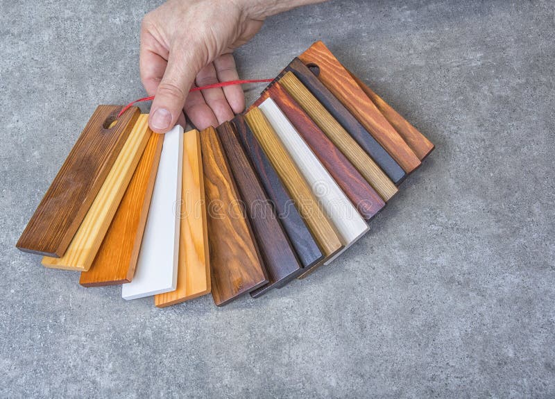 Paint Samples on Small Wooden Boards Stock Photo - Image of brown ...