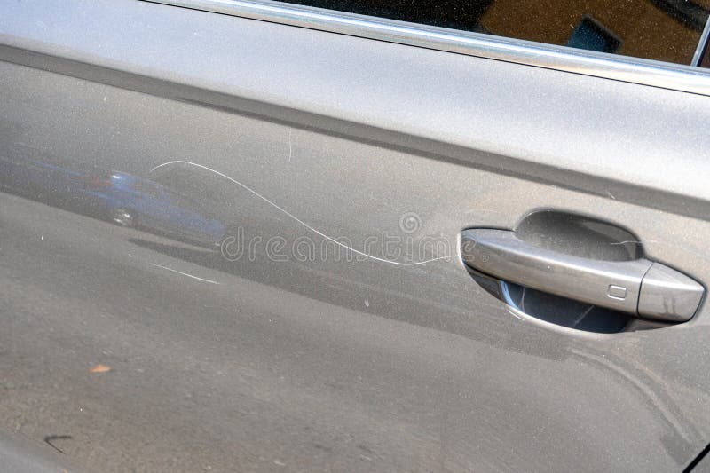 Paint scratches on the car stock image. Image of damage - 286514045
