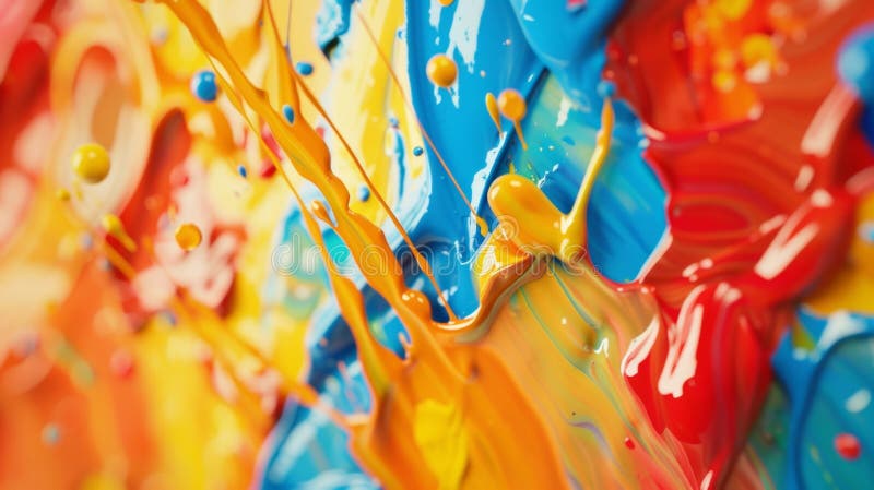 Paint Smudges and Spills Form Abstract Shapes in the Defocused View ...