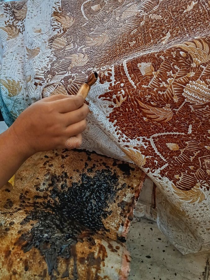 Paint Some Batik Motif on Textile with Canting Stock Photo - Image of ...