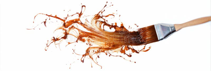 Paint Spatter Around Brush is Minimal on White Stock Illustration ...