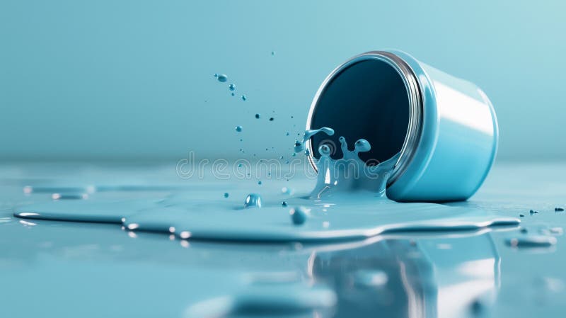 Paint Spill Blue Paint on Floor, Oops Stock Photo - Image of home ...