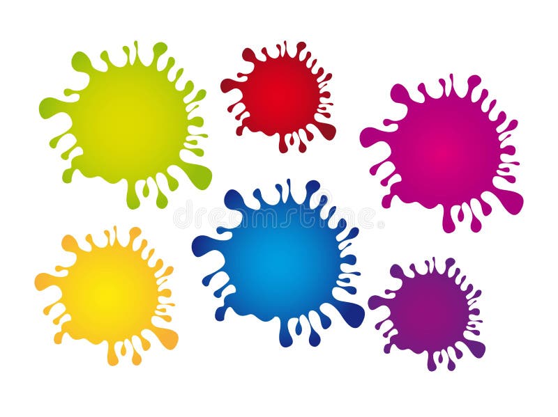 Transparent Paint Splash Set. Stock Vector - Illustration of emblem ...