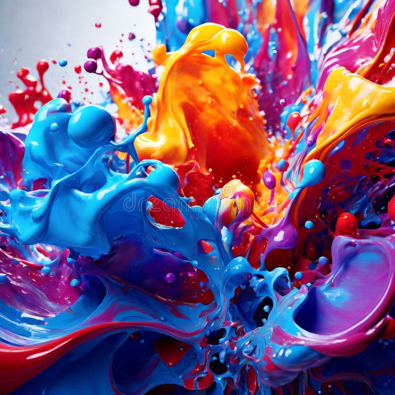 Paint Splash on Color Background . Stock Illustration - Illustration of ...
