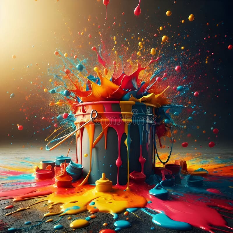 Paint splash of colors stock illustration. Illustration of stain ...