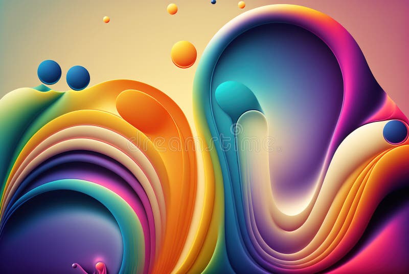 Paint Splash Fluid Bubbles Color Gradient Ink Wave Generative Ai Stock ...