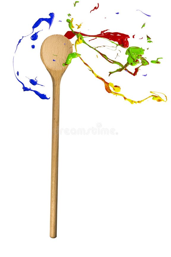 Paint Splash Orbiting Around the Ladle Stock Photo - Image of color ...