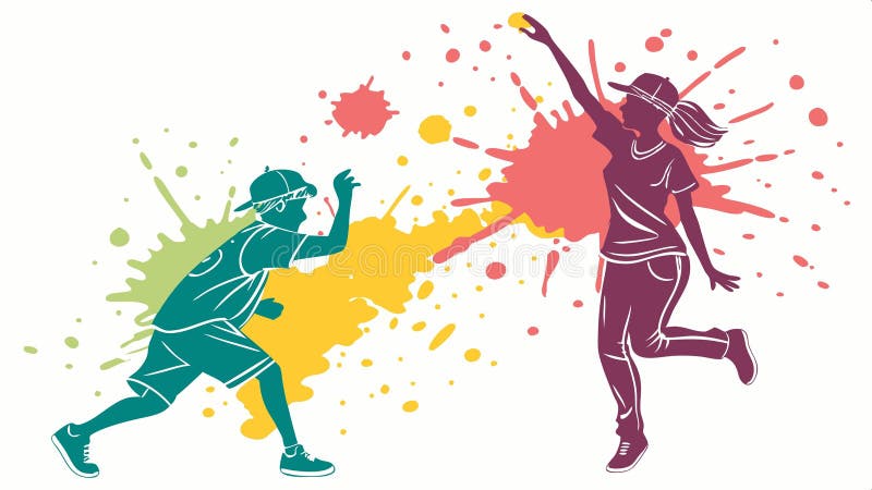 Paint Splash People Dancing, Artistic Expression and Vibrant Movement ...