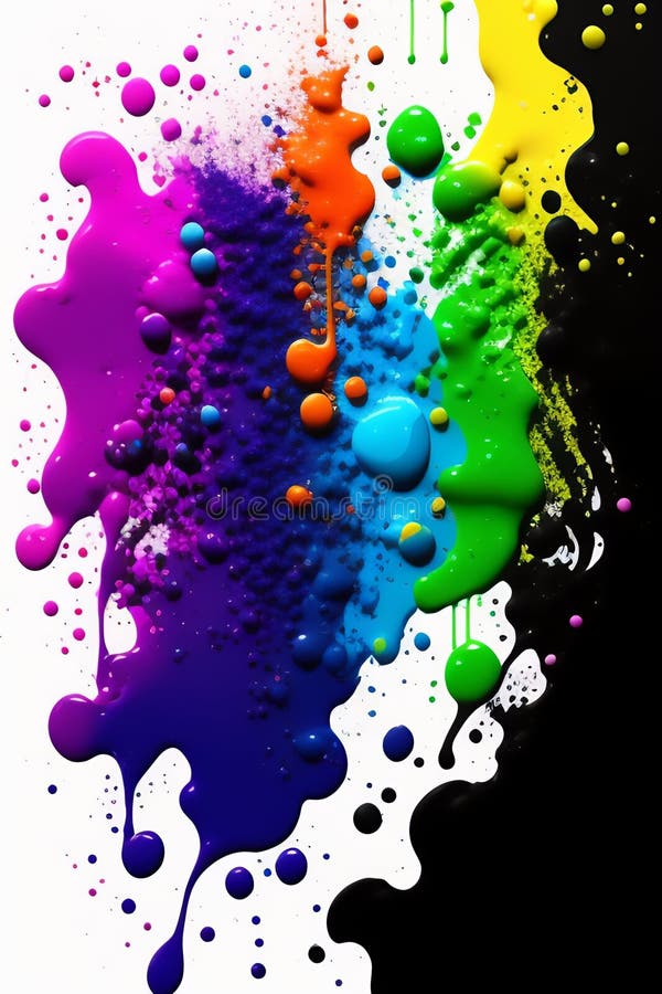 Paint Splashes are Bright. Spilled Paint. Bright Background. Place for ...