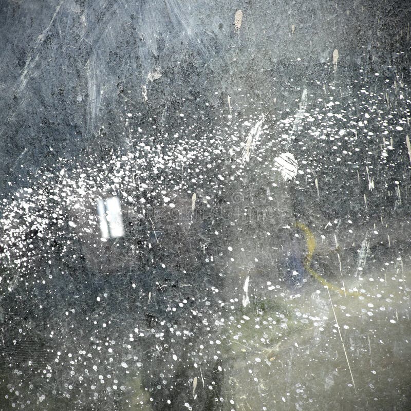 Paint Splashes on a Dirty Glass with a Blurry Small Window. Stock Photo ...