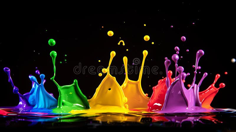Spectrum Splash: Paint Explosion Artistry Stock Illustration ...
