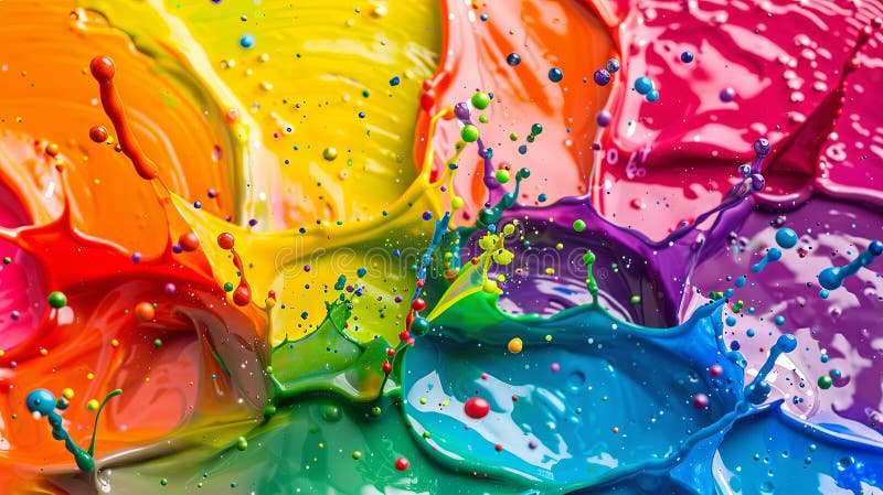 Spectrum Splash: Paint Explosion Artistry Stock Illustration ...
