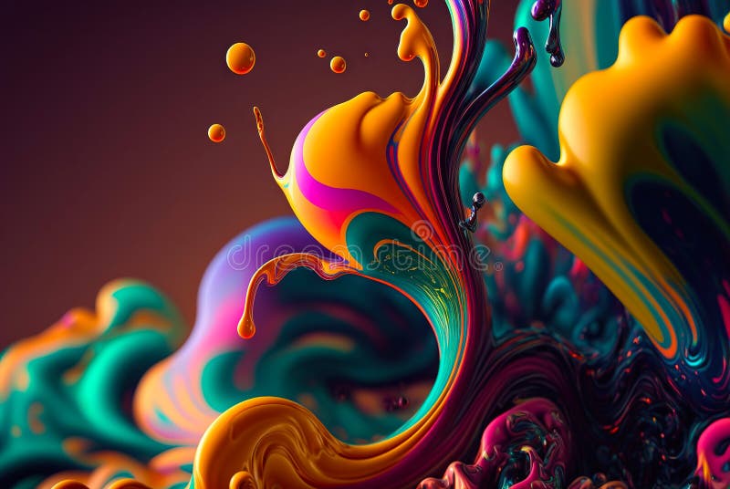 Paint Splashes and Swirls. Mix of Different Colors Stock Image - Image ...