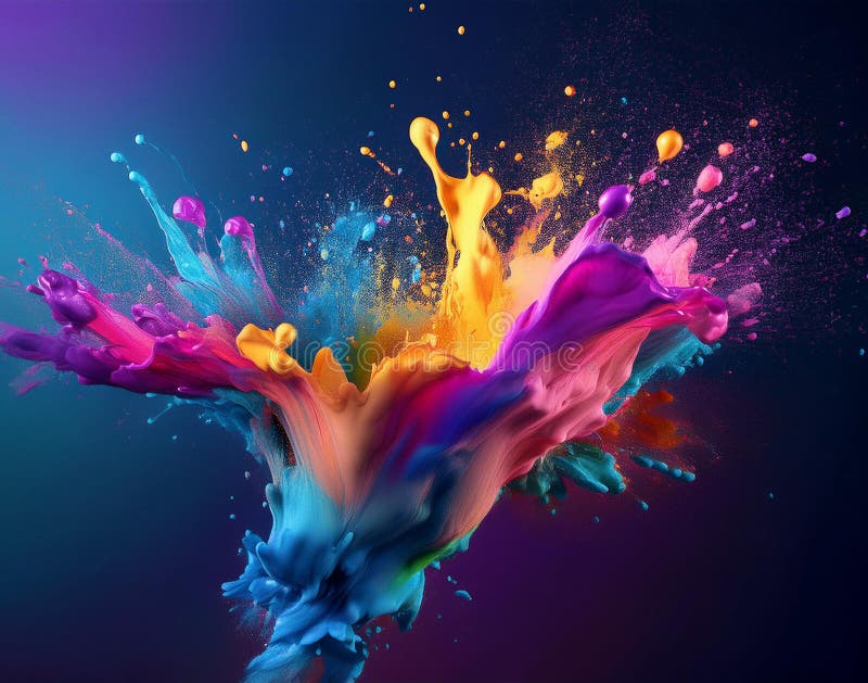 Paint splashing together stock illustration. Illustration of splashing ...
