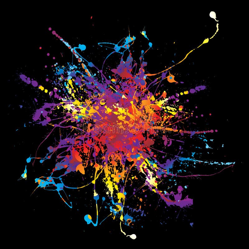 Ink splatter rainbow black stock vector. Illustration of dirt - 7748871