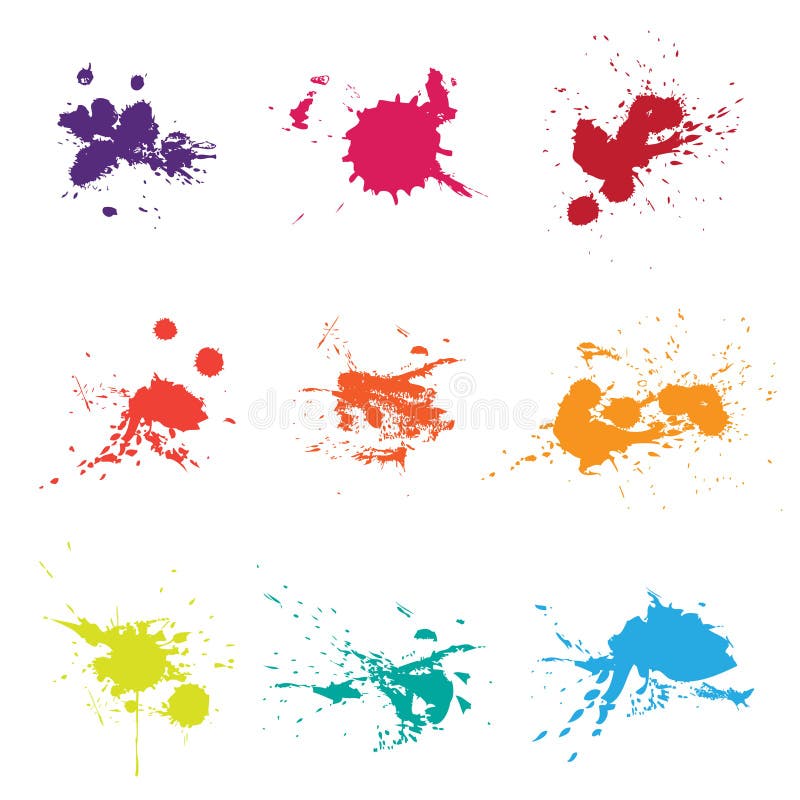 Paint Splats Isolated on White Background Stock Vector - Illustration ...