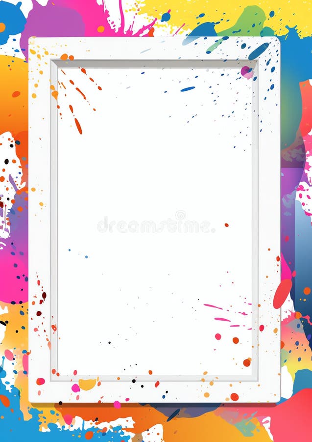 Paint Splatter Border Frame 80s Retro Nostalgic Stock Illustration ...