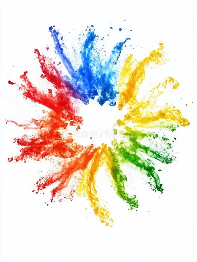 Paint Splatter Circle White Background Stock Image - Image of white ...