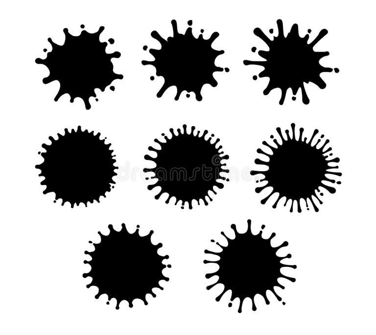 Paint Splatter Shape Illustration Set Stock Vector - Illustration of ...