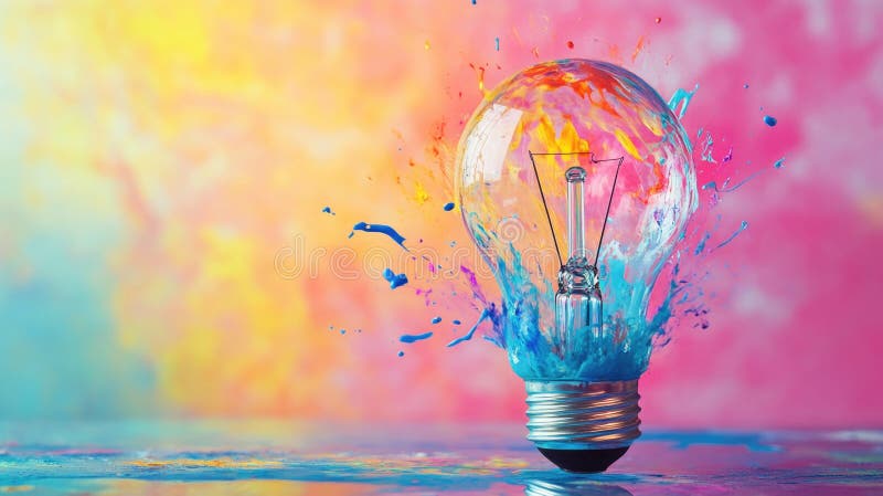 Paint Splattered Light Bulb Stock Image - Image of innovative ...