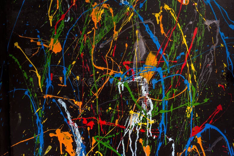 Paint Splattered Wall Texture. High Resolution Abstract Color ...