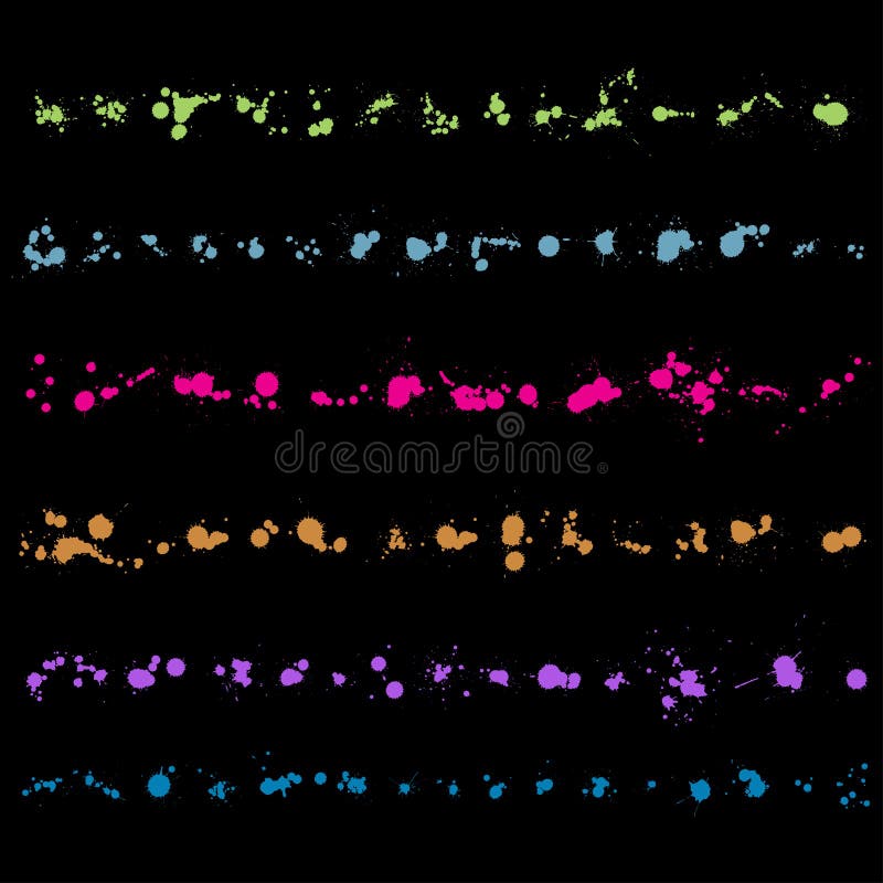 Colorful Paint Splatters.Paint Splashes Set.Vector Illustration Stock ...