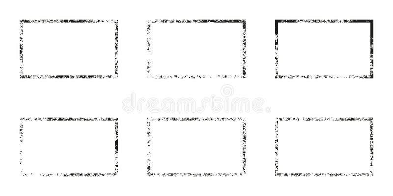 Paint Spray Texture Border Set. Rough Retro Frame, Grunge Rectangle ...