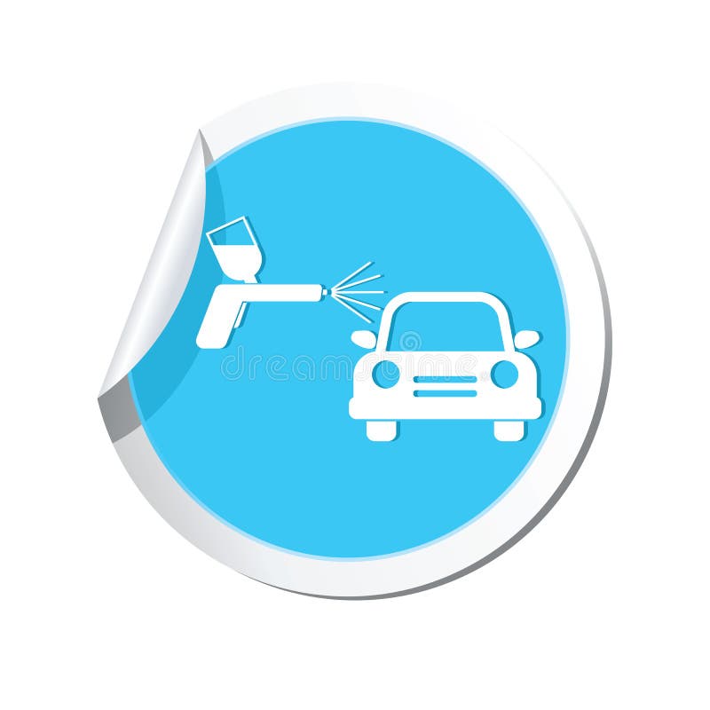 Paint Sprayer Icon on Te Sticker Stock Vector - Illustration of ...