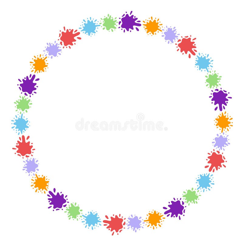 Paint Stain Drop Art Drawn Round Frame Stock Vector - Illustration of ...