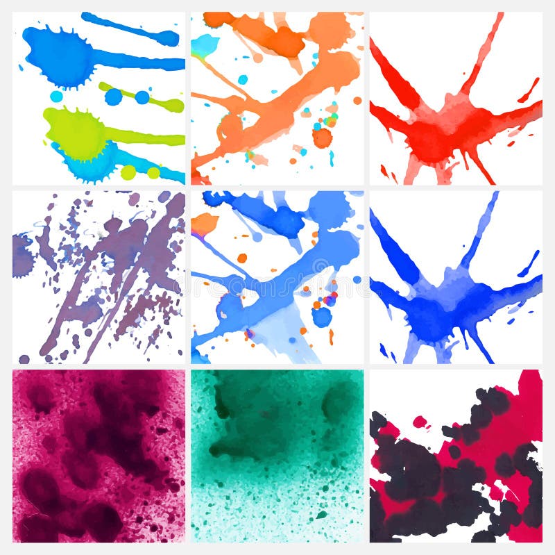 Paint Stains, Color Vector Illustration Stock Vector - Illustration of ...