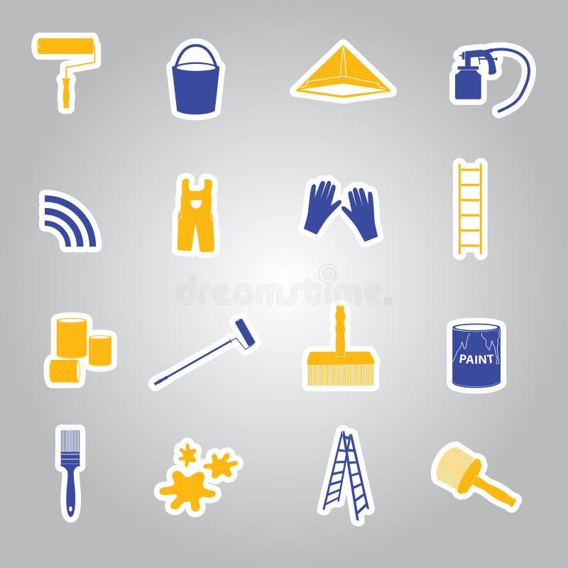 Paint stickers set eps10 stock vector. Illustration of icons - 42099786