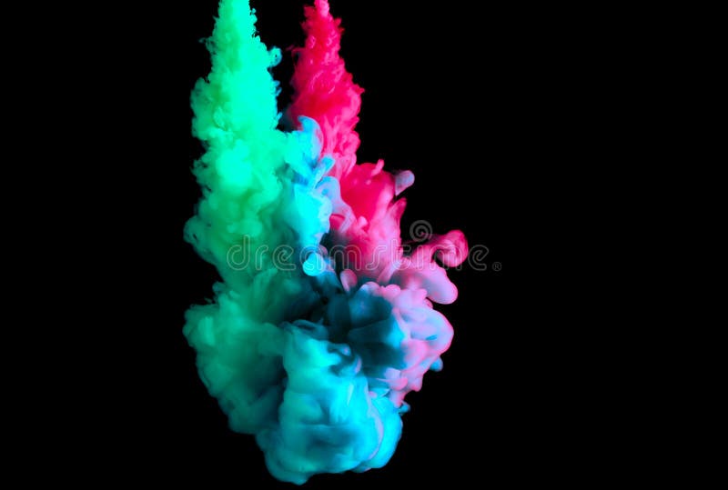 Paint Stream in Water, Colored Cloud, Abstract Background, Process of ...