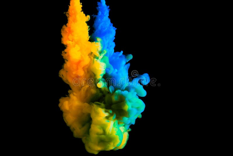 Paint Stream in Water, Colored Cloud, Abstract Background, Process of ...