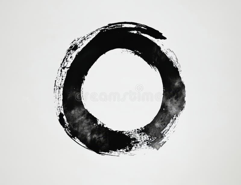 Paint Stroke Round Circle Frame, Composition Isolated Over White ...