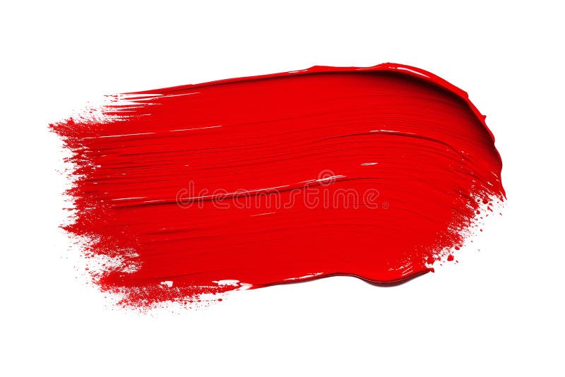Paint Stroke. a Thick Stroke of Red Paint Isolated on a White Stock ...