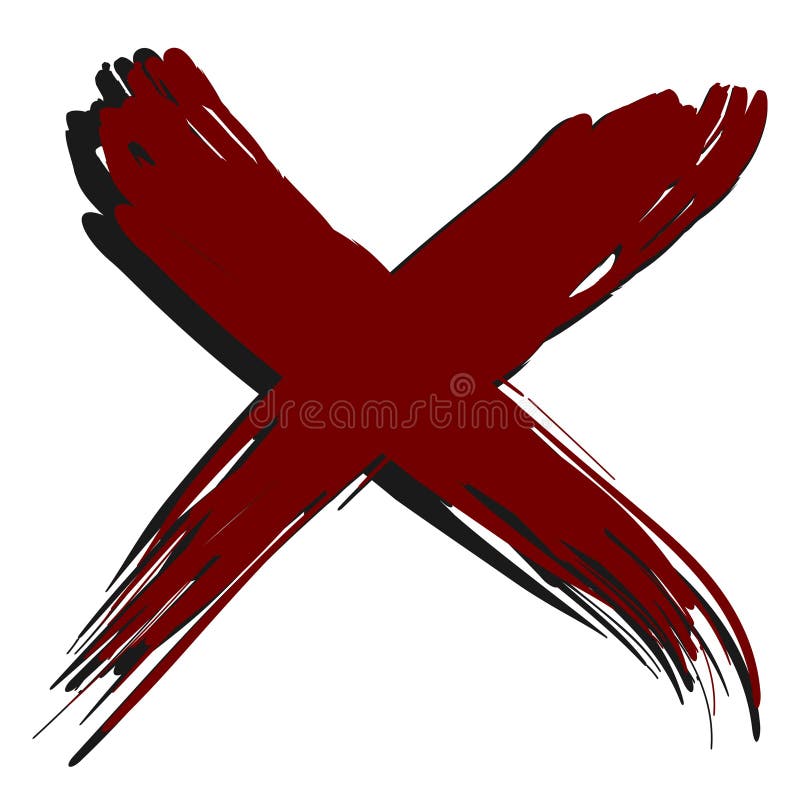 Paint Strokes X Cross Vector Stock Vector - Illustration of drawing ...