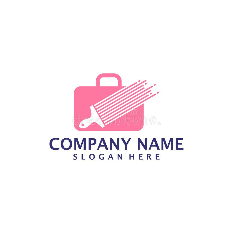 Paint with Suitcase Logo Design Vector. Suitcase Logo Design Template ...