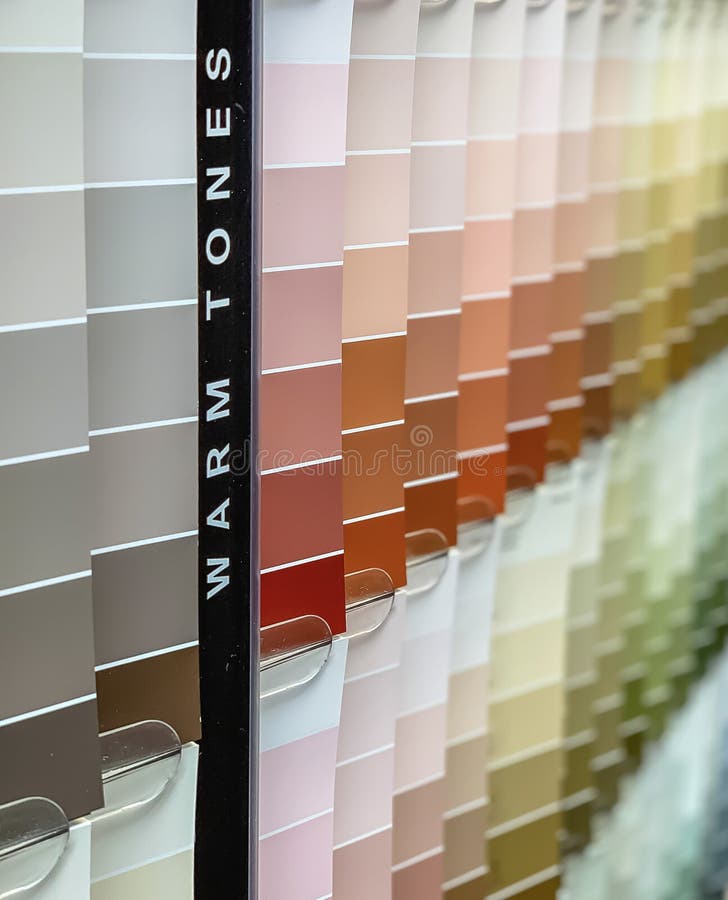 Paint Swatches, Warm Color Tone Samples in a Row Stock Photo - Image of ...