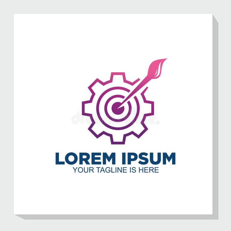 Paint Target Logo Concept, Painting Setting Logo Design, Technology ...