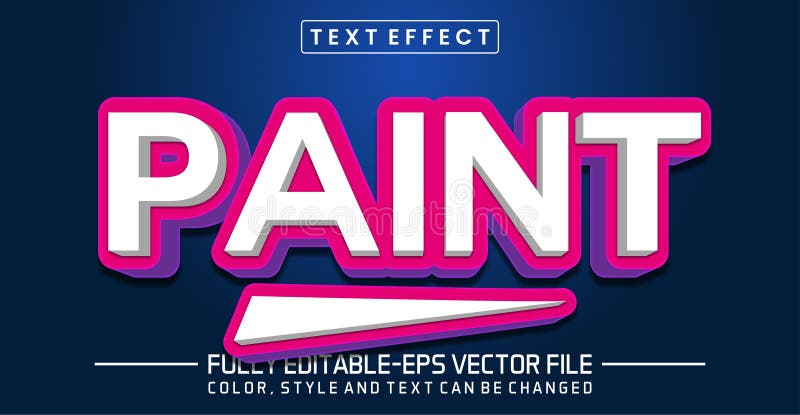 Paint Text Editable Style Effect Stock Vector - Illustration of effect ...