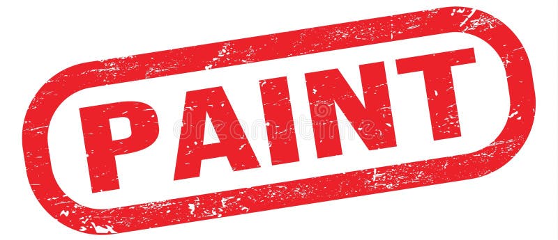 PAINT, Text on Red Rectangle Stamp Sign Stock Illustration ...