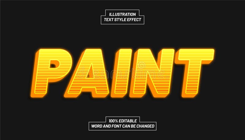 Paint Yellow Text Style Effect Stock Vector - Illustration of paint ...