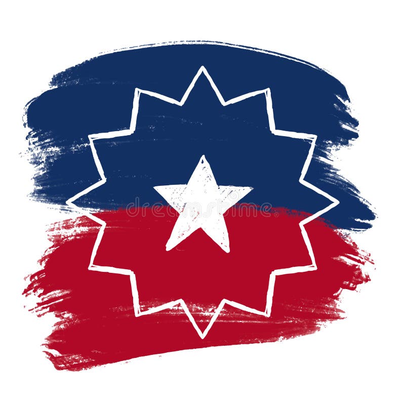 Paint Textured Artistic Vector Illustration of Juneteenth Flag - White ...